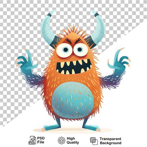 Adorable Personaje De Monstruo Alienígena Sin Antecedentes Psd