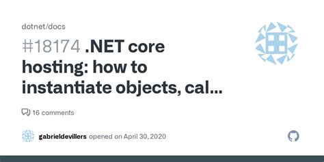 Net Core Hosting How To Instantiate Objects Call Members Functions