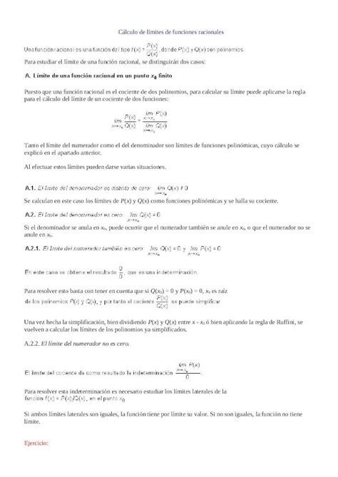 Docx Cálculo De Límites De Funciones Racionales Dokumentips