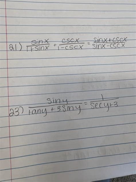 Solved 6l Sinh Sinx Escx Esinx Sex I Sinxcsok Six Cscx