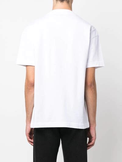 Palm Angels White Rhinestone Sprayed Classic T Shirt Modesens
