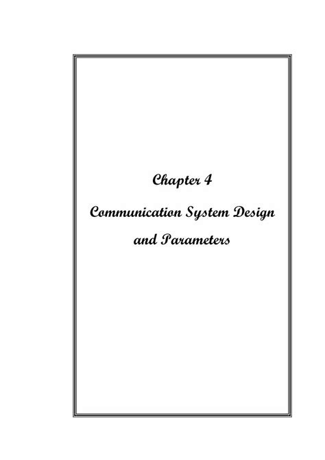 Pdf Chapter 4 Communication System Design And Parametersshodhganga