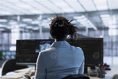 Programmer In Data Center Using Artificial Intelligence Computing Simulating Human Brain Thought