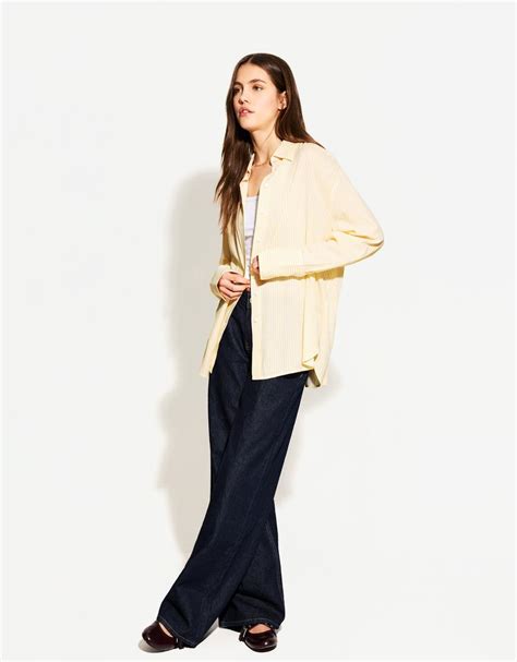 Chemise Oversize Lin Femme Bershka