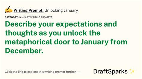 Writing Prompt Unlocking January • Draftsparks