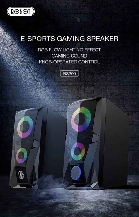 Jual Robot RS200 E Sport Gaming Speaker RGB Flow Lightning Effect With