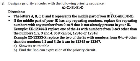 Solved Design A Priority Encoder With The Following Chegg Com