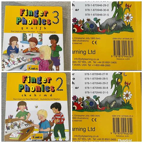 全新 Jolly Phonics Finger Phonics Book 1 To Book 7 1 2 34 567