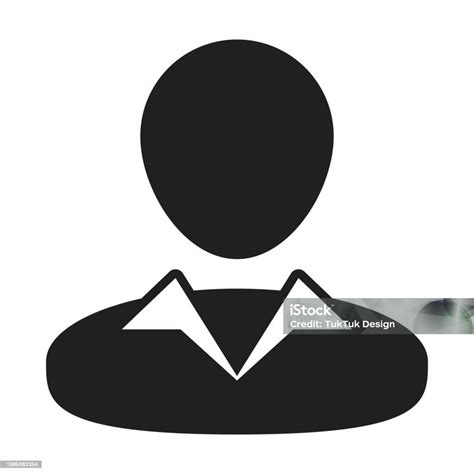 직원 아이콘 벡터 남성 사용자 프로필 아바타 기호 플랫 컬러 글리프 픽토그램 기호 경영자에 대한 스톡 벡터 아트 및 기타 이미지