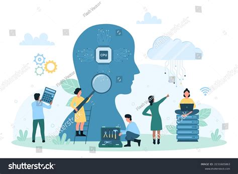 Artificial Intelligence Machine Learning Vector Illustration Stock Vector Royalty Free