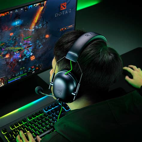 Razer雷蛇旋风黑鲨v2 X Usb接口有线头戴式电脑游戏电竞耳机带麦虎窝淘