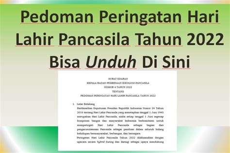 Pedoman Peringatan Hari Lahir Pancasila Tahun 2022