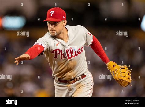 Philadelphia Phillies First Baseman Rhys Hoskins 17 Makes A Defensive