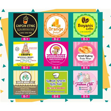 Jual Stiker Label Makanan Minuman Skincare Custom Murah Bentuk Kotak Kekinian Lucu Shopee