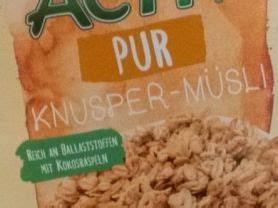 Gletscherkrone activ Knusper Müsli pur Kalorien Müsli Fddb