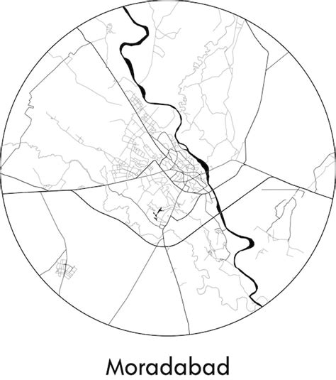 Premium Vector City Map Asia India Moradabad Vector Illustration