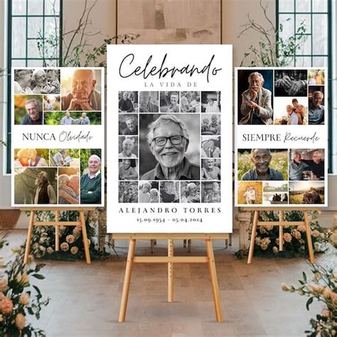 In Loving Memory Collage Template Etsy Celebration Of Life In