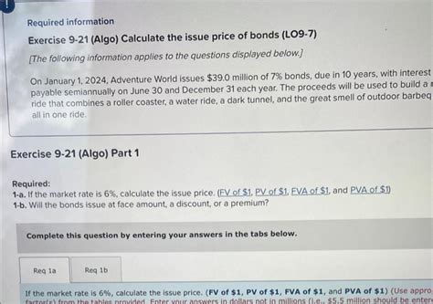 Required Information Exercise 9 21 Algo Calculate Chegg Com