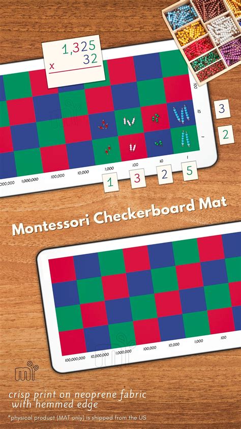 Montessori Checkerboard Mat Multiplication Work Mat Montessori Math