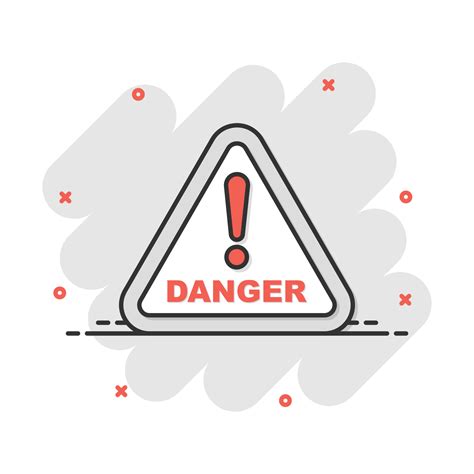 Vector Cartoon Danger Icon In Comic Style Attention Caution Sign Illustration Pictogram Danger