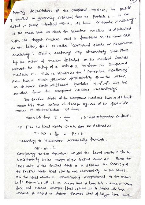 Solution Resonance Cross Section Breit Wigner Formula Studypool
