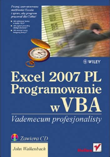 excel 2007 pl programowanie w vba vademecum profesjonalisty john