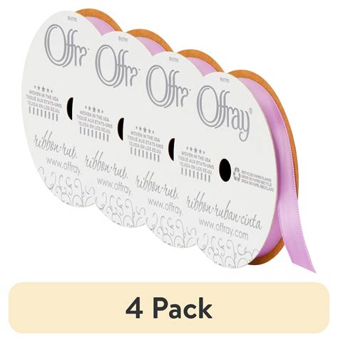 4 Pack Single Face Satin Ribbon 3 8 X18 Light Orchid Pk 3 Offray