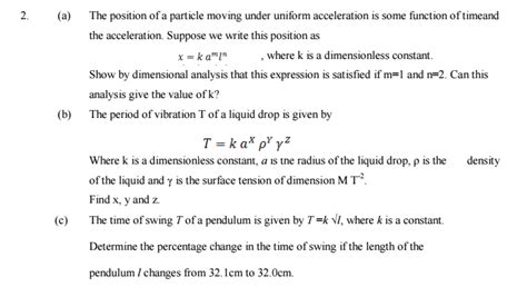 Solved The Position Of A Particle Moving Under Uniform