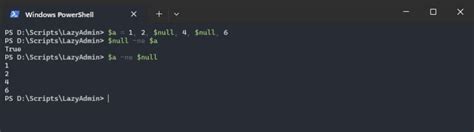 Powershell Null