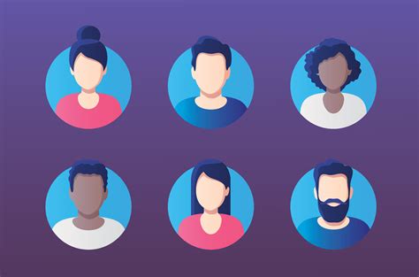 Profile Picture Set 13412090 Vector Art At Vecteezy