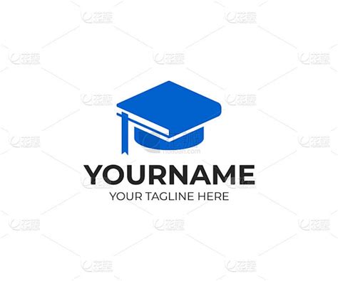 学士帽和书籍设计。毕业帽矢量设计。教育设计素材 花瓣网