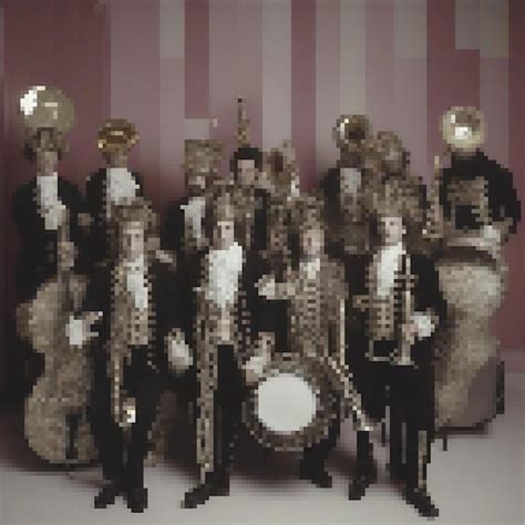 Pixel Art Of Men In Costumes Posing For A Photo Premium Ai Generated