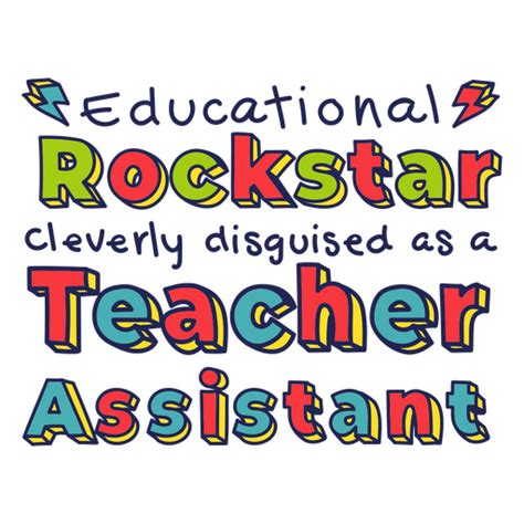 Rockstar Teacher Assistant Quote Badge Png And Svg Design For T Shirts