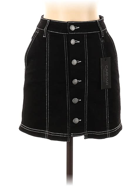 Carmar Black Denim Skirt 24 Waist 84 Off Thredup
