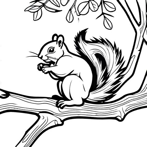 Squirrel On A Tree Branch Lulu Pages