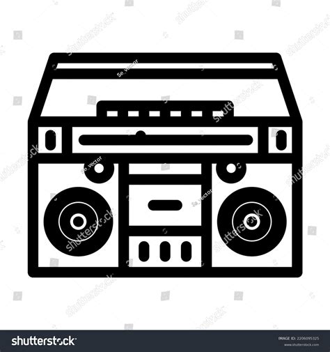 Cassette Stereo Boombox Player Line Icon Stock Vector Royalty Free