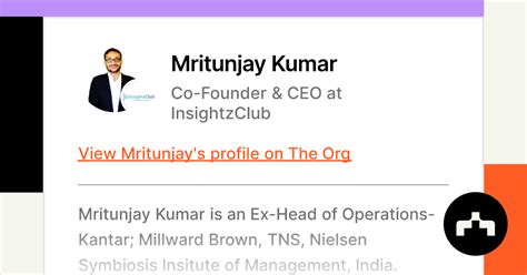 Mritunjay Kumar Co Founder And Ceo At Insightzclub The Org
