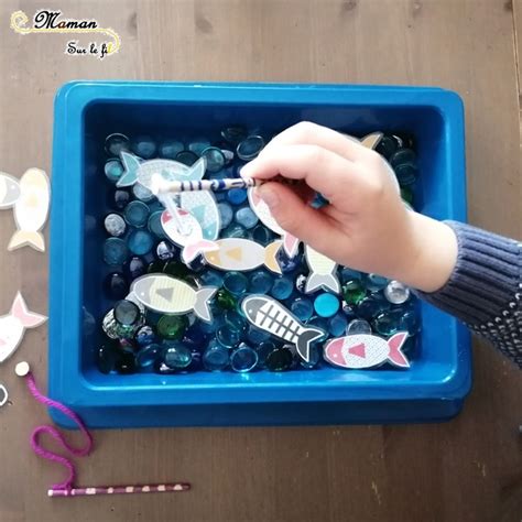 Deux jeux de pêche à la ligne faits maison Activité Maman Sur Le Fil