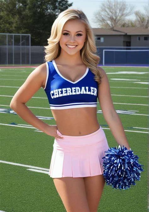 Cute 17 High School Cheerleader In Tight 2 Piece Cheerleader By