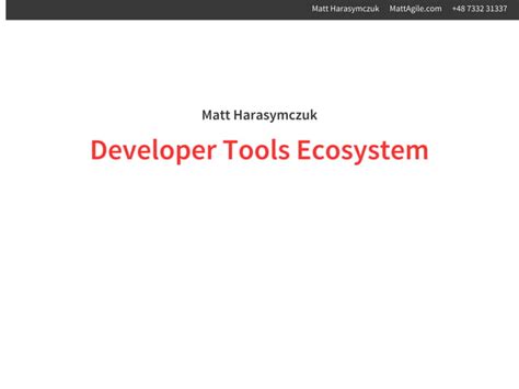 Development Tools Ecosystem Pdf