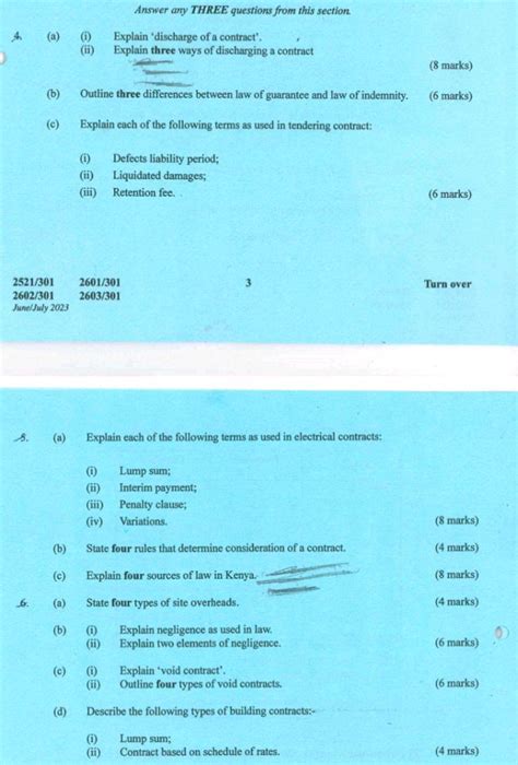 Answer Any Three Questions From This Section Studyx