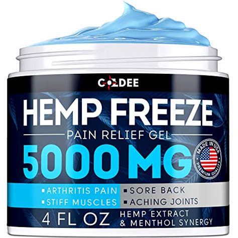 Coldee Pain Relief Hemp Oil Gel 5000 Mg 4 Oz Max Strength