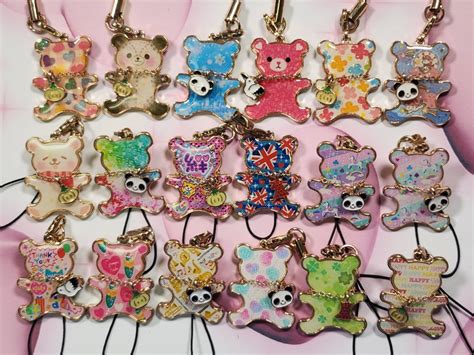 퐁당퐁당구 레트로 곰돌이 핸드폰고리 키링 위시버킷