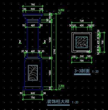 装饰柱大样免费下载 建筑详图图库 土木工程网