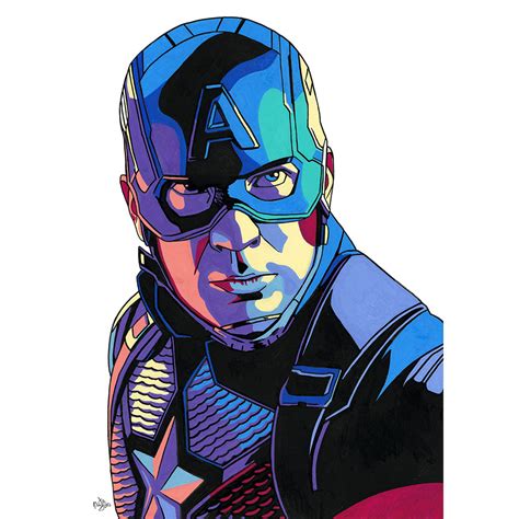 Dibujo Original Capitán América Fan Art Natadpb