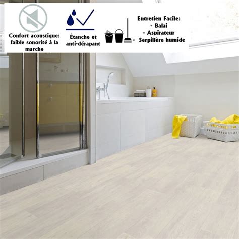 Sol PVC en rouleau Sol vinyle à la coupe parquet Otelo White