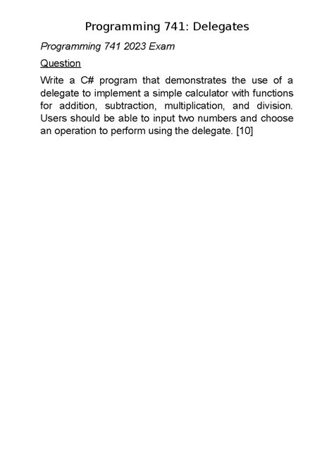 Delegates Notes Programming 741 Delegates Programming 741 2023