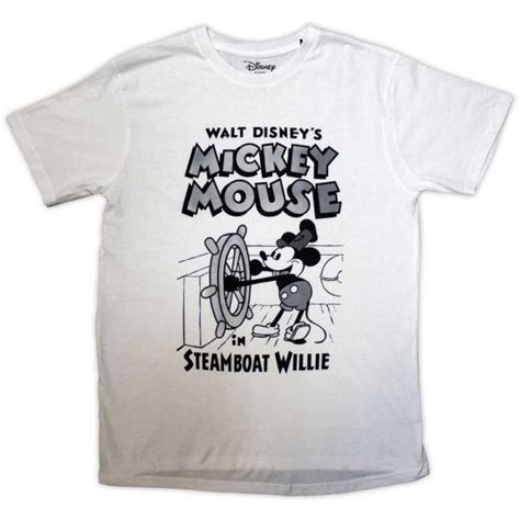 Mickey Mouse Steamboat Willie White T Shirt Merchoid International