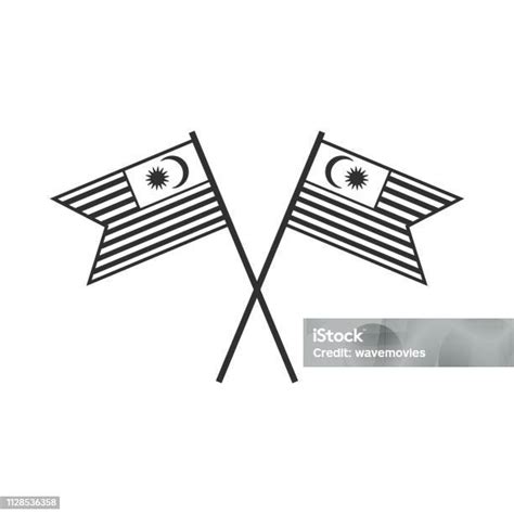 검은 윤곽선 평면 디자인에 말레이시아 국기 아이콘 0명에 대한 스톡 벡터 아트 및 기타 이미지 0명 개념 개념과 주제