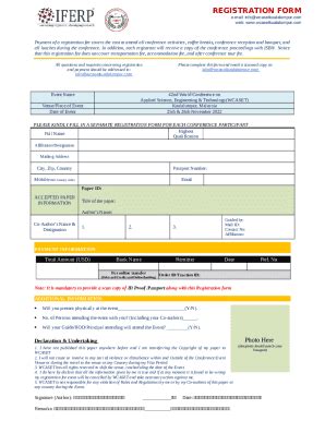 URC CONFERENCE REGISTRATION Doc Template PdfFiller